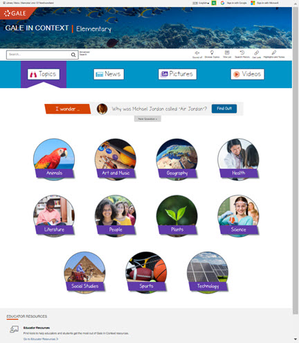 Gale in Context: Elementary | Memorial University Libraries